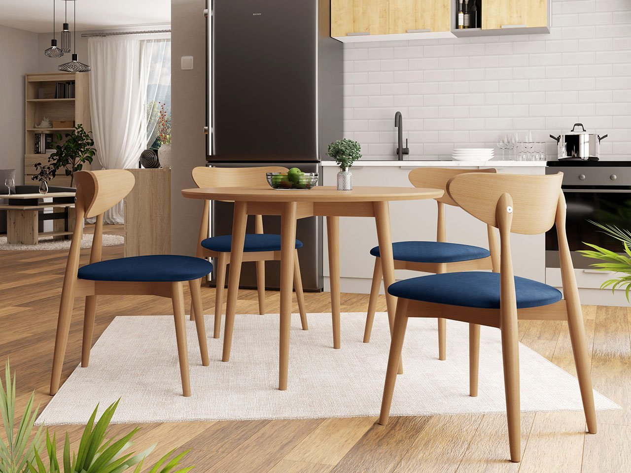 Set 01 pentru 4 persoane Scaun Frigene 04 + Masa Vidariko FI 100