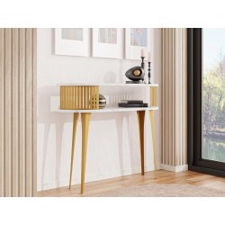 Consola oval Mozimo Auriu | Livrare gratuită