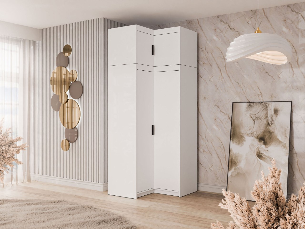 Dulap de colt Melen 2D + modul | Livrare 0 lei