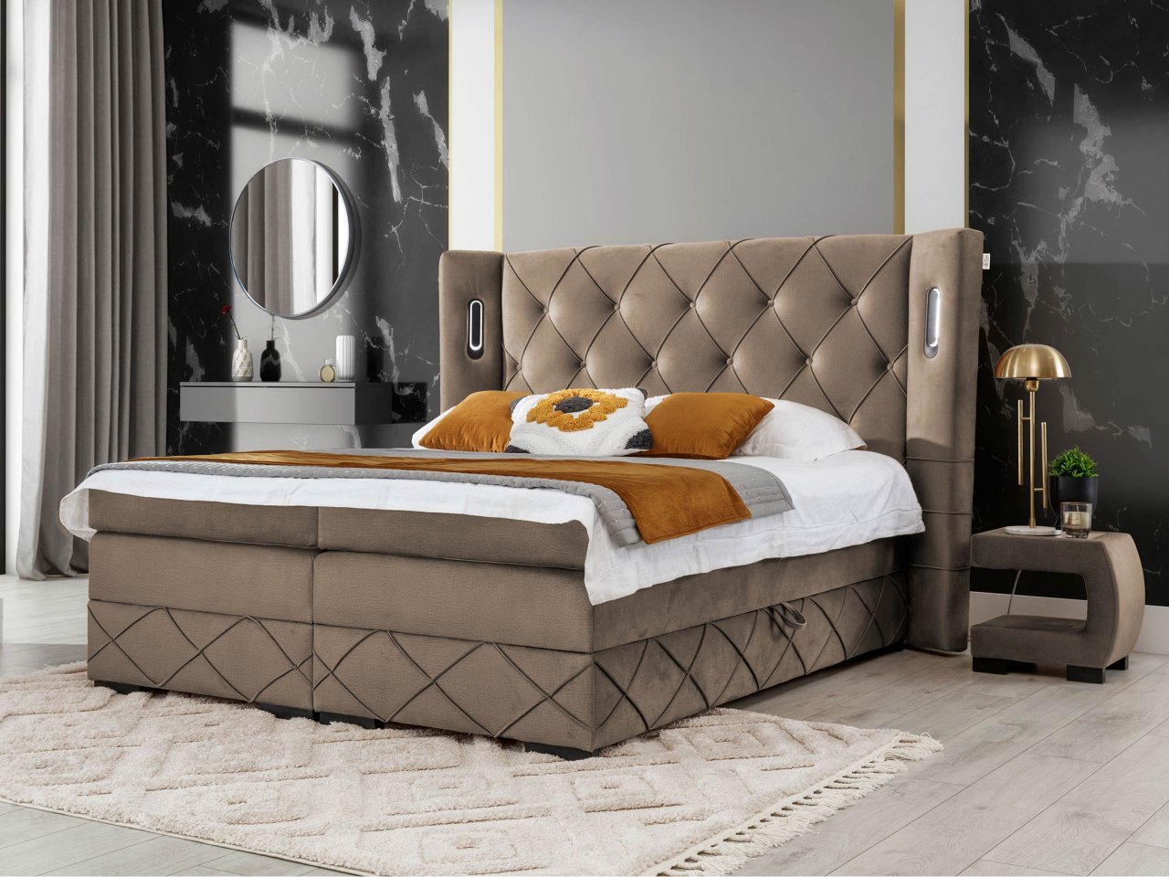 Pat boxspring Banjul Lux | Livrare 0 lei